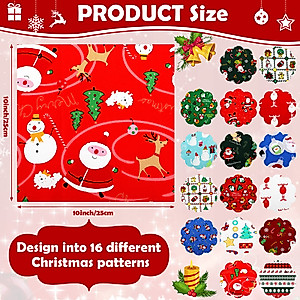 16 Pieces Christmas Fabric Fat Quarters Bundle Christmas Patterned Cotton Fabric Santa Claus Snowman Christmas Tree Print Quilting Fabric Cloth for Christmas Sewing Patchwork DIY Yard (10 x 10 Inch)