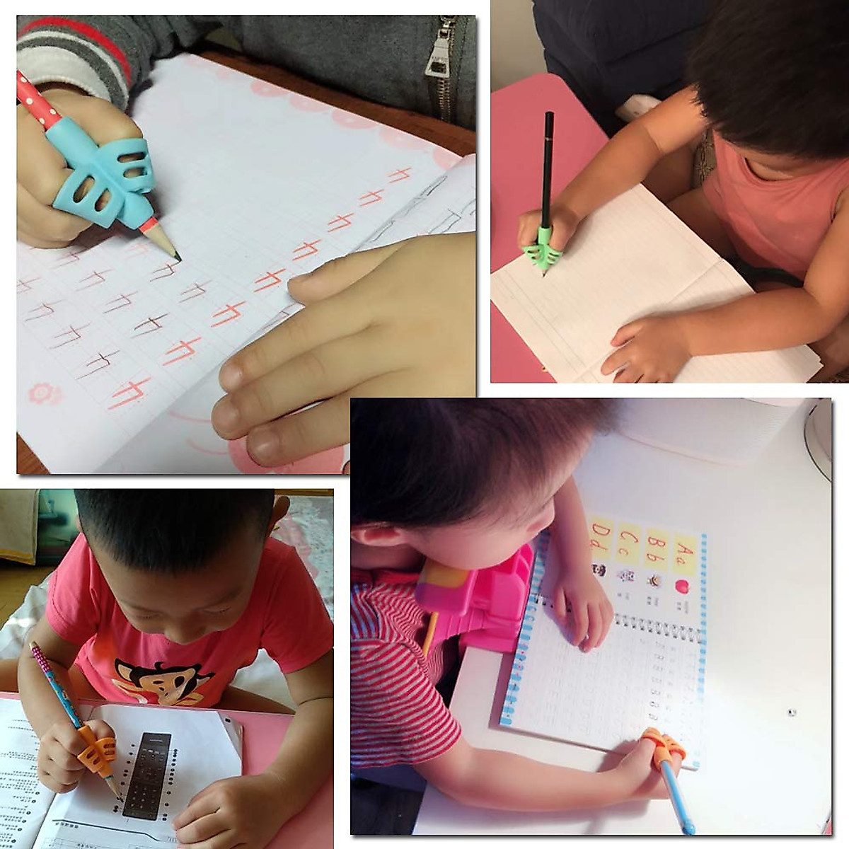 Pencil Grips, DMFLY Pencil Grips for Kids Handwriting, Children Pen Writing Aid Grip Set Posture Correction Tool for Kids Preschoolers Children, Hollow Ventilation Design, 3 Pack