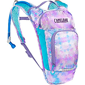 CamelBak Mini M.U.L.E. Kids Hydration Backpack for Hiking and Biking, 50 oz, Tie Dye/Pink