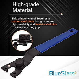 BlueStars SEWA20 Adjustable Lock-nut Grinder Wrench Exact Fit For Dewalt Bosch & other Grinders (10-30mm)