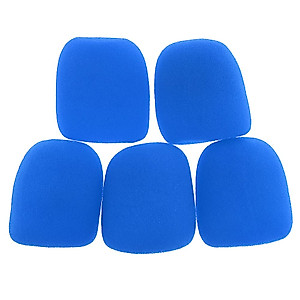 OriGlam 5pcs Thick Foam Mic Covers Handheld Microphone Windscreen, Washable Pop Filter Microphone Cover for KTV Performance (Blue)