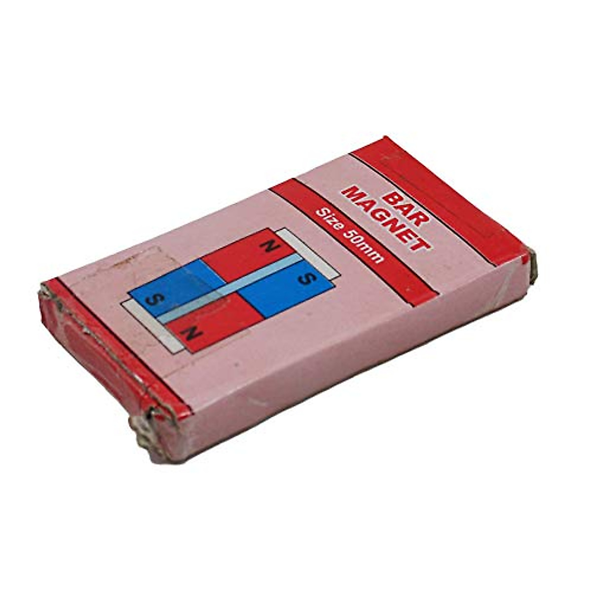 Bar Magnets, Set of 2 - Red & Blue, North/South Poles - Chrome Steel - Includes Keepers - Perfect for Physics Classrooms & Magnetism Experiments - Eisco Labs