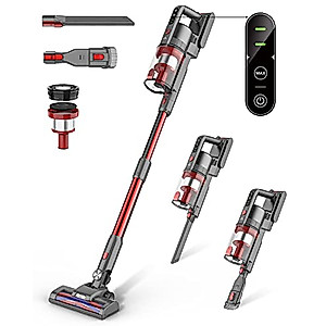 Fykee Cordless Vacuum Cleaner, Adjustable Mode Cordless Vacuum with Large Detachable Battery, 1.2L Dust Cup Ultra-Quiet Stick Vacuum Cleaner up to 35 mins Run Time for Carpet Hardwood Pet Hair