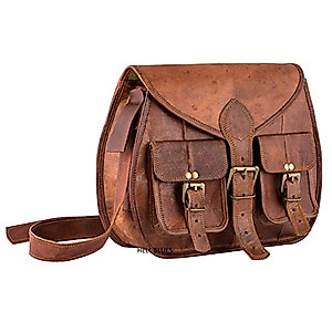 HB Handmade Crossbody Shoulder Bag Women Vintage Style Genuine Leather Purse 14" x 10"