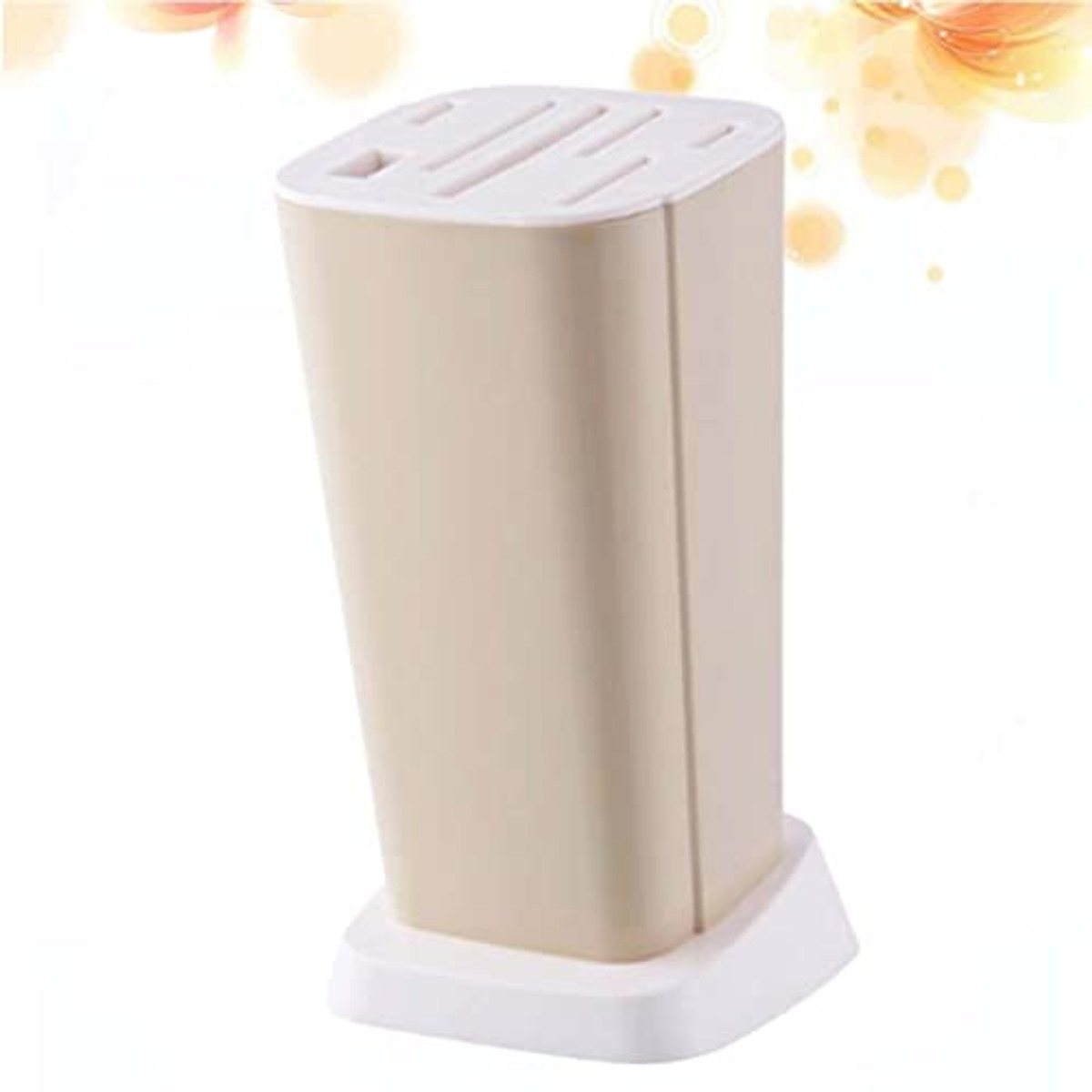 Universal Knife Block Plastic Block Without Knives: Kitchen Counter Universal Holder Modern Blocks Storage Organizer for Home Kitchen Restaurant Beige Knife Inserted Holder