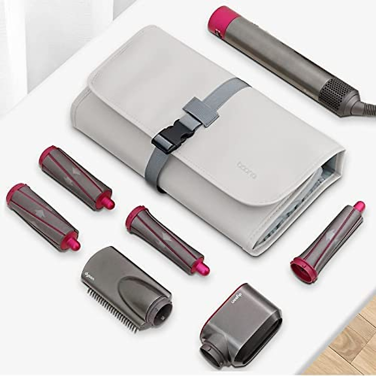 Ferbao Storage Bag for Dyson Airwrap Styler Accessories Hanging Travel Protective Case for HD01 HD03 Hair Dryer (Black)