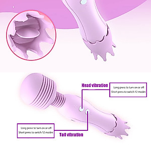 2024 Portable Rabbit Vibrators for Women with 12 Vibrating Modes Vibrating Toys for Woman Pleasure Electric Massager for Female Rechargeable Licking Stimulation (Pink-A)