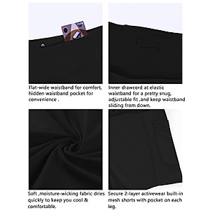 BUBBLELIME 5"/19"/26" XXS-XL Women's UPF 50+ Adjustable Running Skort - Pleated Skirt_BLACK(1) X-Large-5" inseam