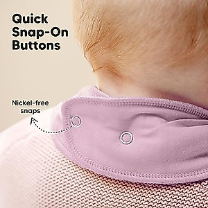 8-Pack Organic Baby Bandana Drool Bibs for Girls - Super Absorbent Baby Bibs for Baby Girls, Baby Boys, Soft Cotton Bandana Bibs, Baby Drool Bib, Teething Bibs for Infant, Toddler, Bib Girl (Mauve)