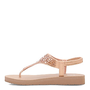 Skechers Women's Meditation-Sweet Rock Flip-Flop, Rose Gold, 8