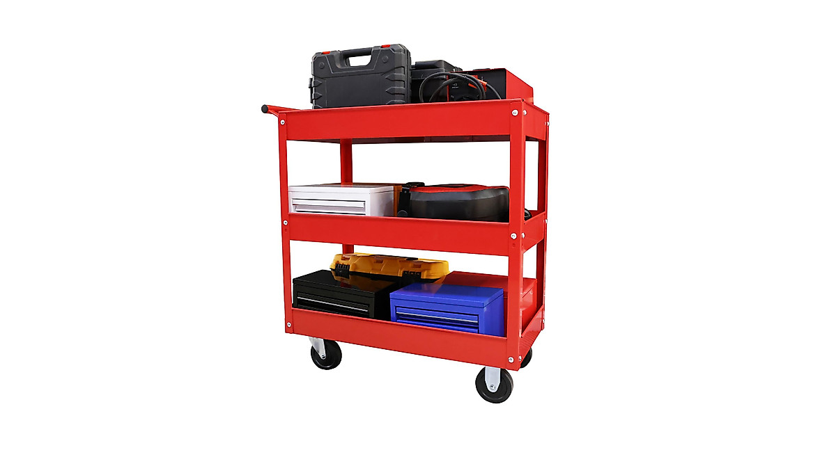 BIG RED 3-Tier Service Cart - 400 lbs Capacity
