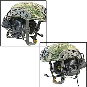 HEARFALCOM ARC Rail Adapter Tactical Helmet Accessories Compatible with Earmor OPSMEN Electronic Shooting Earmuffs M32-MOD3/M32H-MOD3 Tactical Headsets (BK)