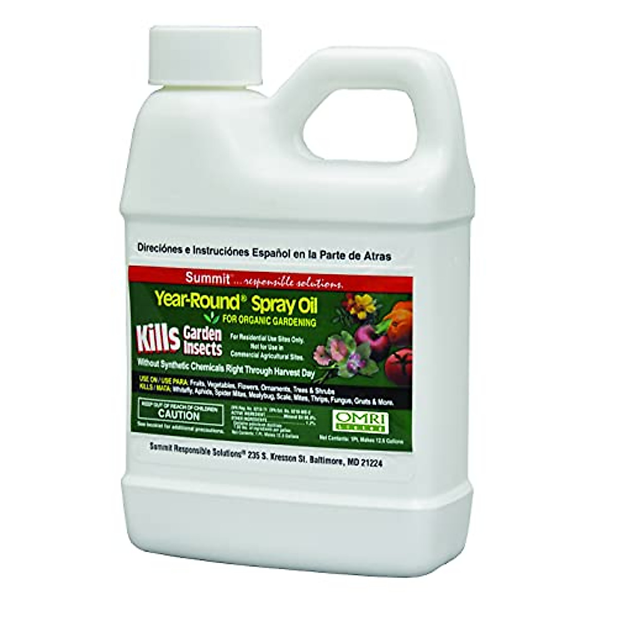 Summit 113-12 Year-Round Spray Oil for Garden Insects Concentrate, 16-Ounce