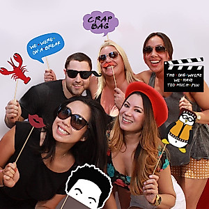 40 Pcs Themed Photo Booth Props TV Show Birthday Party Supplies Graduation Bridal Shower Bachelorette Party Decorations