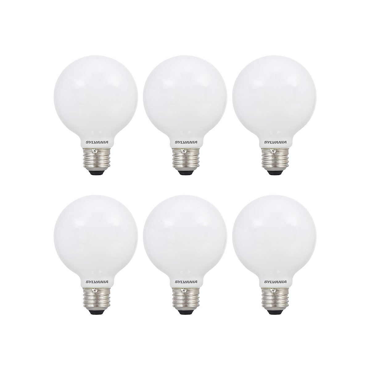 SYLVANIA LED TruWave Natural Series Globe Light Bulb, 40W Equivalent, Efficient 4.5W, Daylight Medium Base, Dimmable, Frosted - 6 Pack (40888)