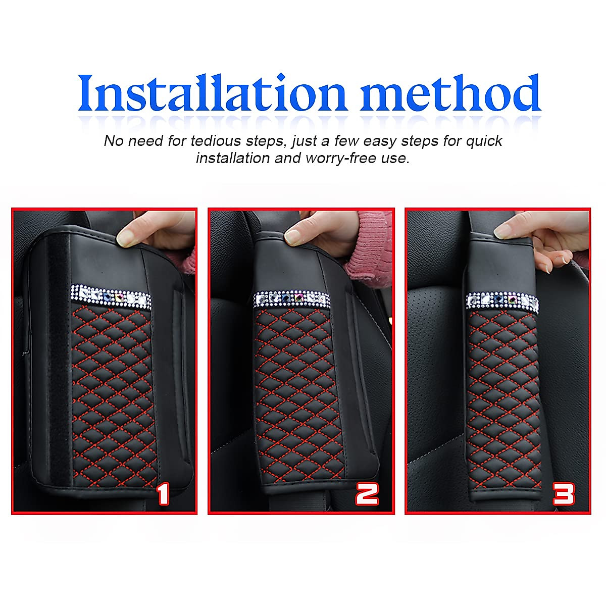 zipelo 2 Pcs Auto Seat Belt Cover, Breathable Leather Shoulder Pads Protect Your Neck, Harness Pads Strap for a More Comfortable Driving, Car Accessories Compatible with Adults Kids (Pink)