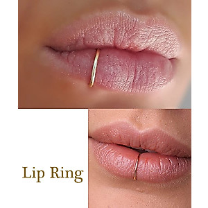 MODRSA Nose Rings Hoops Gold Hoop Nose Ring Nose Hoops Cartilage Hoop Earring Thin Cartilage Earring Hoop Helix Hoop Earring Small Hoop Earrings for Cartilage Tragus Hoop Earring Lip Hoop 20g 6-10mm