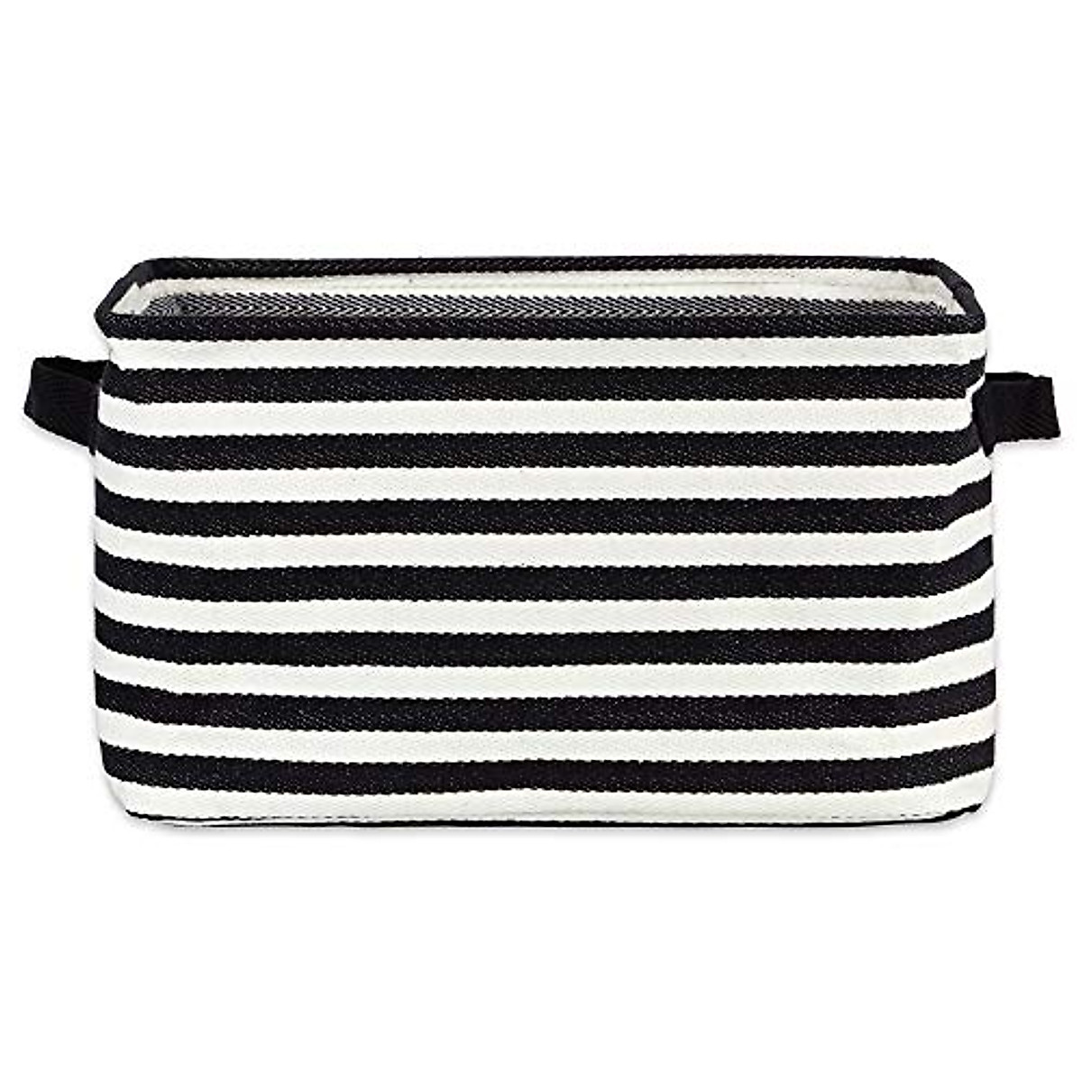 DII Cabana Stripe Laundry Collection, Waterproof Hamper, Assorted Rectangle, Black, 3 Piece