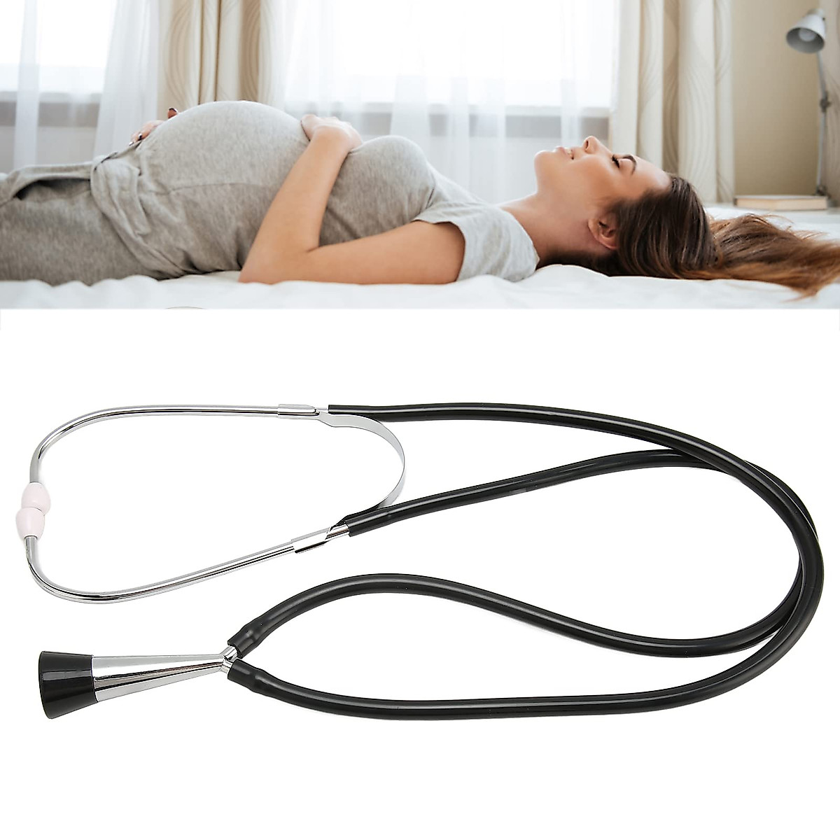 Fetal Stethoscope, Fetal Heart Stethoscope, Monitoring for Pregnant Women with Soft Earplugs Good Sealing and Silicone Receiver for Pregnant