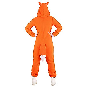 Cozy Fox Costume Adult Fox Onesie Adult Pajama Costume Medium Orange, White