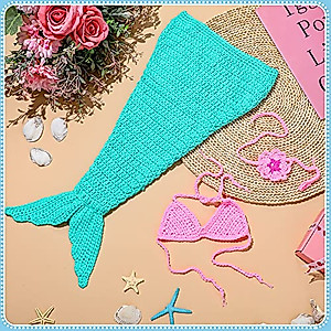 Janmercy Newborn Photography Props Baby Props Outfit Handmade Crochet Baby Outfit Tail Baby Photo Props Cute Photo Costume (Mermaid)