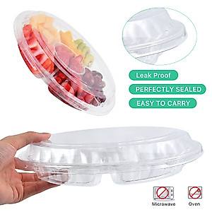 Gransuncy 10 Pcs Round Appetizer Serving Trays Disposable Food Storage Containers