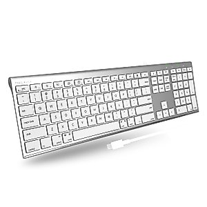 Macally USB C Keyboard for Mac - Elegantly Designed for Apple Keyboard Wired with Type C - for New Gen Mac Pro/Mini, MacBook Pro/Air, iPad, iMac - 110 Scissor Keys and 20 Shortcuts - (Aluminum)
