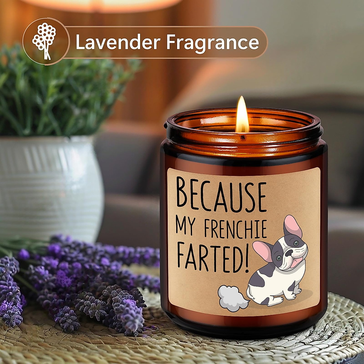 LEADO Candles, Frenchie Gifts for Women, Men - Funny Bulldog Gifts for Frenchie Owners, Frenchie Dad, Frenchie Mom Gifts - Christmas, Birthday Gifts for Frenchie Lovers, Bulldog Lover Gifts