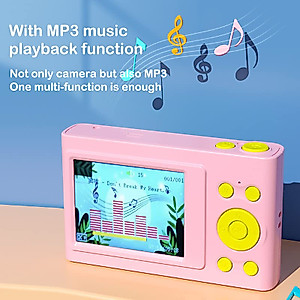 Kids Camera Vlogging Camera Video Digital DV Camera MP3 for Boys Girls Mini Gift 16x Zoom Photography (No Card,Blue)