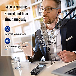 40GB Digital Voice Recorder for Lectures Meetings - Portable Recording Devices with Playback, Line-in, Password, USB Rechargeable