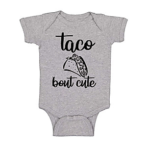 Taco Bout Cute - Funny Baby Essentials Bodysuit - Cute Newborn Outfit Boy Infant Girl Clothes (Newborn, Sports Grey)