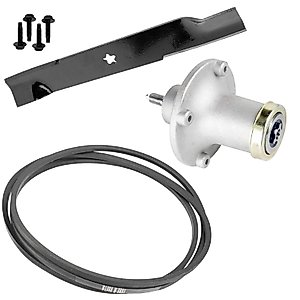 Caltric Deck Spindle Blade Belt Kit Compatible with Husqvarna Gth26V52Ls Gth3052 Gth52Xls
