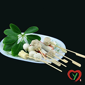 JapanBargain 1598, Kabob Skewers Cocktail Picks Bamboo Paddle Skewers for Yakitiori Appetizers Fruits Fondue BBQ Outdoor Grilling, 7 inch, 200pcs