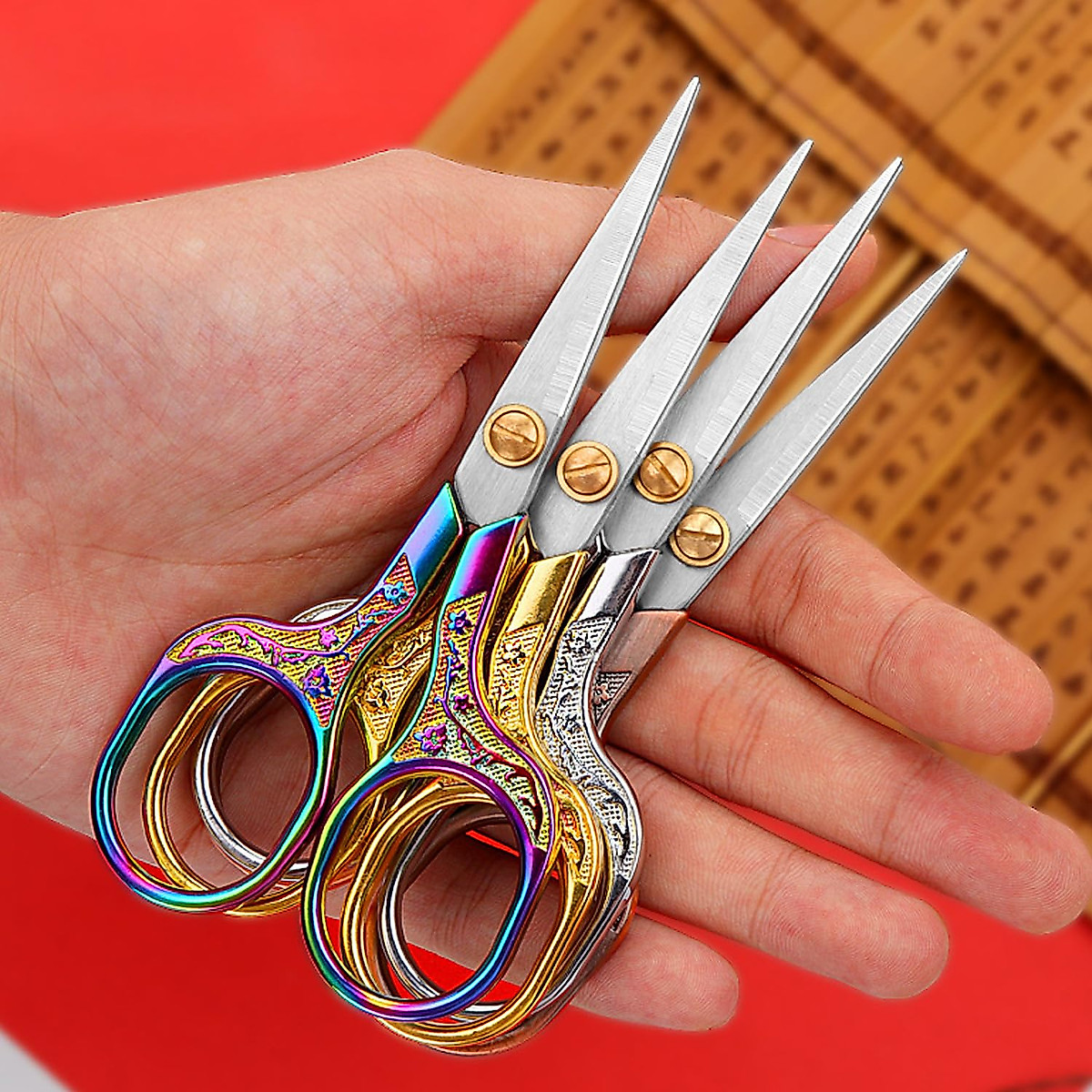 Mini Scissors Stainless Blade Metal Handle 2 Pack Office School Classroom Student Teacher Crafting Fabric Sewing Gift Wrapping All Purpose