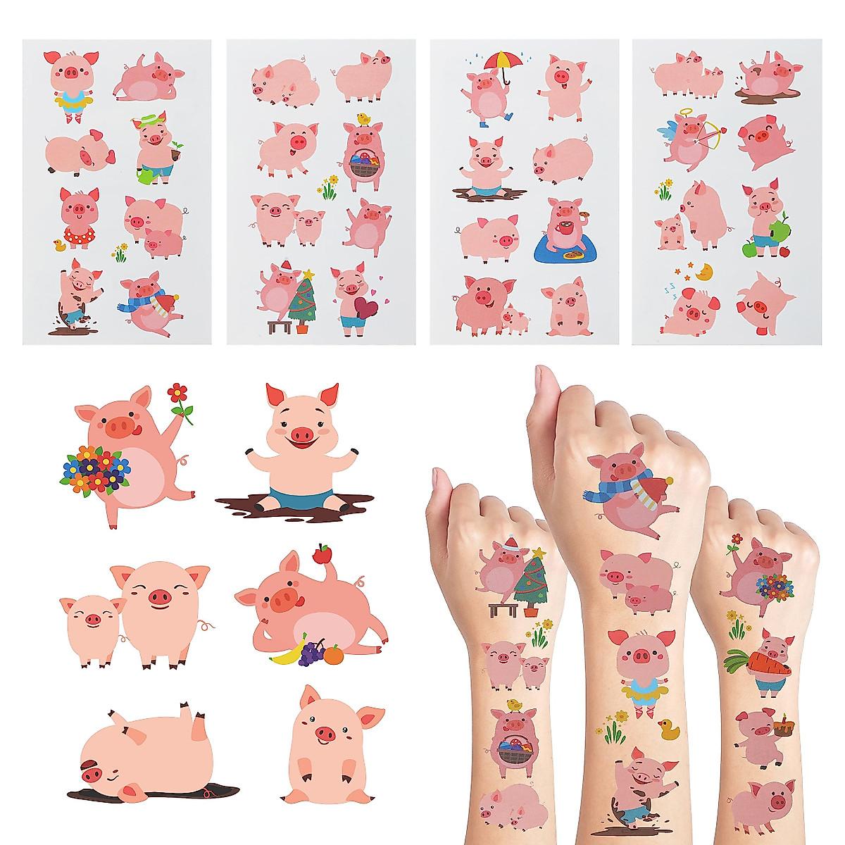 24 Sheets Pig Party Favors, Pig Birthday Decorations