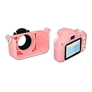 Childrens Digital Camera, Front and Rear Two Cameras Childrens Camera stimulates Childrens Imagination 2inch HD Screen Multiple MP3 for Video Filters Without 32G Memory Card with Card Reader