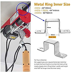 Partsam 440Lbs Lift Electric Hoist Crane Remote Control Power System, 110V Electric Hoist Zinc-Plated Steel Wire Overhead Crane Garage Ceiling Pulley Winch w/Straps (w/Emergency Stop Switch)