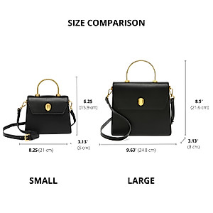 Scarleton Gold Top Handle Satchel Purses for Women, Handbags for Women, Crossbody Bags for Women, Shoulder Bag Purse Medium, H208401L - Black