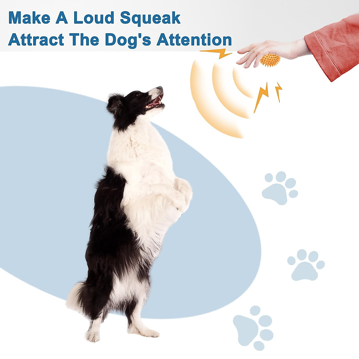 Beieverluck 12 Pack 2.5 Inch Squeaky Dog Toy Balls Spikey Dog Balls Large Dog Chew Toys for Medium Large and Small Dogs for Aggressive Chewers, 6 Colors