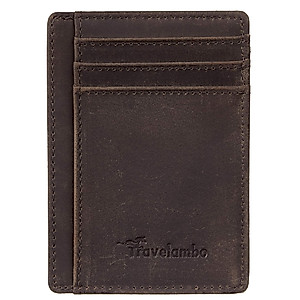 Travelambo Womens Multi Card Case Wallet & Front Pocket Minimalist Leather Slim Wallet