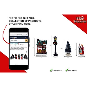 Resin Christmas Village Set with Figurines, Houses, and Accessories – Perfect for Indoor Holiday Decor and Snow Village Displays