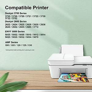 65XL Black and Color Combo Pack Remanufactured Ink for HP 65XL 65 XL for Deskjet 2680 2655 2652 2635 2624 DeskJet 3755 3752 3772 3720 Envy 5058 5052 5055 5034 5032 AMP 100 105 120 (Black, Tri-Color)