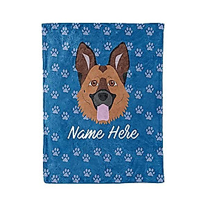Personalized German Shepherd Extra Large Fleece Throw Blanket for Adults Boys Girls Kids Baby Toddler Pet Dogs Puppy Blankets Perfect for Bedtime Bedding Gift