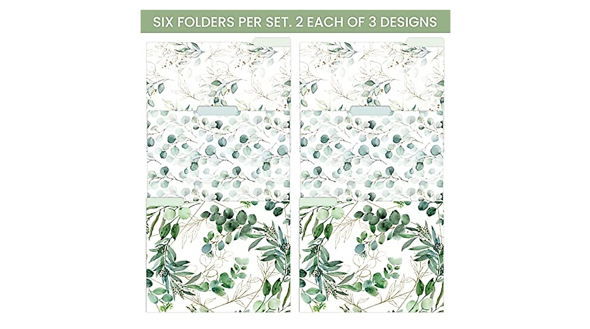 Decorative File Folders Set of Six for Organization - Bloom Daily