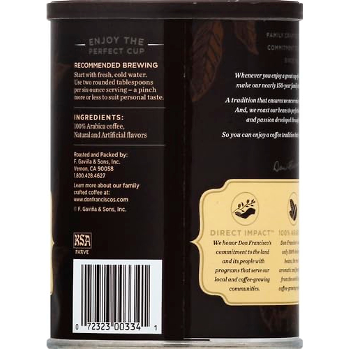 Don Francisco's Vanilla Nut Flavored Ground Coffee, 12 oz Can