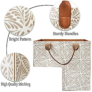 MIXNUS Stair Basket with Handles Felt Staircase Baskets for Carpeted and Wooden Stairsteps Stair Storage Organizer for Laundry Home and Office Decor, Beige