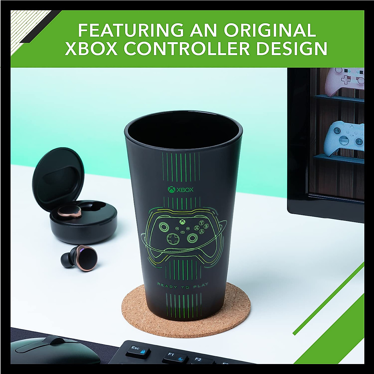 Paladone XBOX Drinking Glass - Officially Licensed Gaming Merchandise,415 milliliters