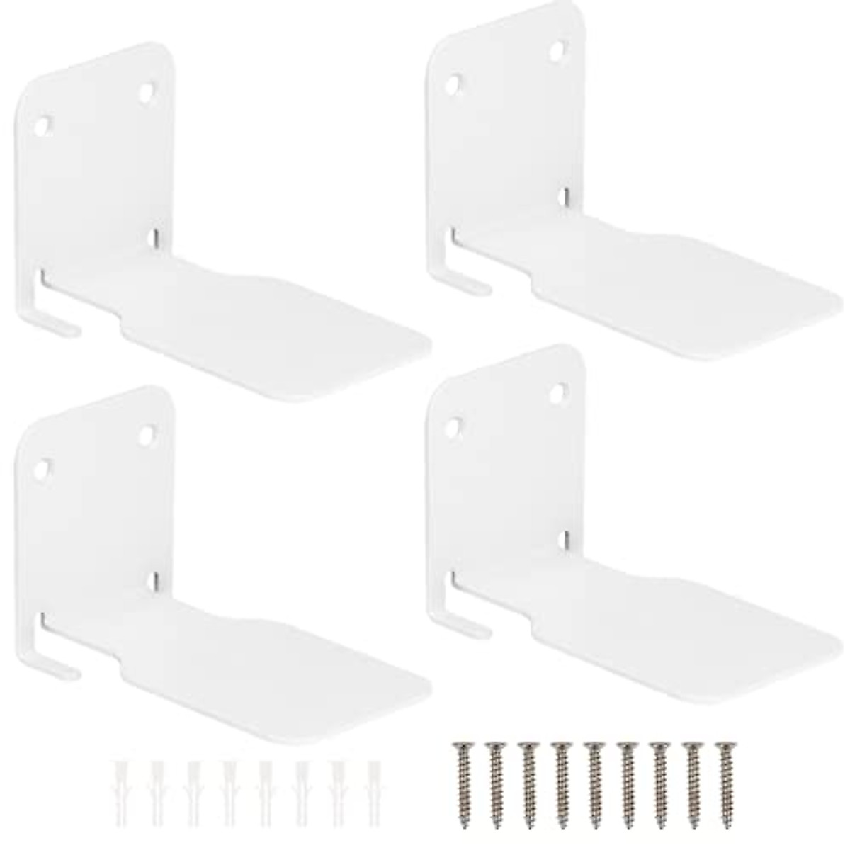 TIMCORR 4Pcs Invisible Floating Bookshelves: Wall-Mounted Floating Book Organizers, Heavy-Duty Metal Book Storage Holders, Multi-Purpose Wall Ledge Shelves for Bedroom, Living Room, Office