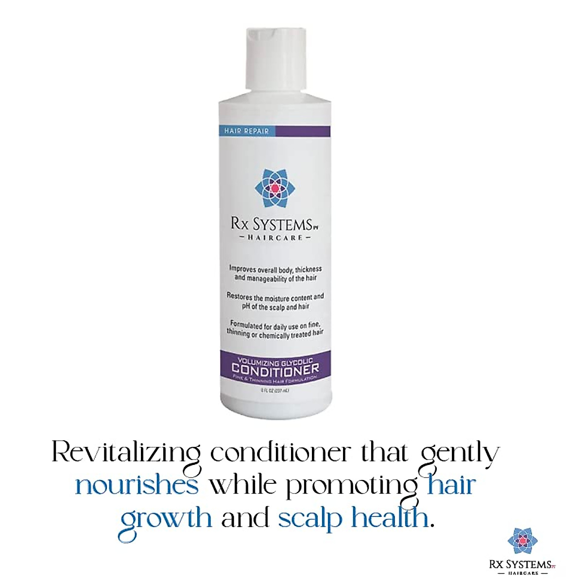 Rx Systems Pharmacy Grade Hair Growth Conditioner For Men And Women From Stops Thinning While Strengthening Vitality and Thickening Hair | pH Balanced | Treats Hair Loss