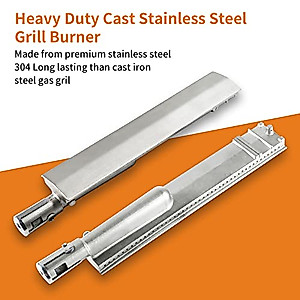 Kingsource 16.1" Stainless Steel Grill Burners Replacement, Heavy Duty Cast Grill Burner 1 PC for Bull,Bull Cal Flame Blaze Aussie Bakers Chefs Turbo Thermos Char Broil Jenn Air Nexgrill